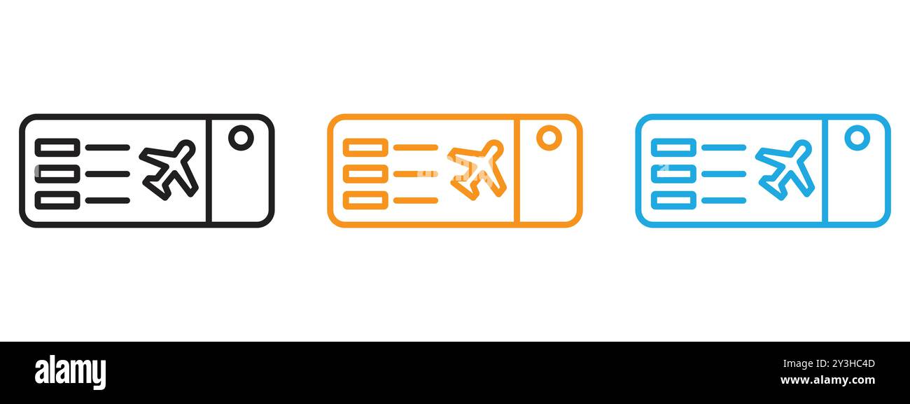 Flight tickets icon vector logo set collection for web app ui Stock ...