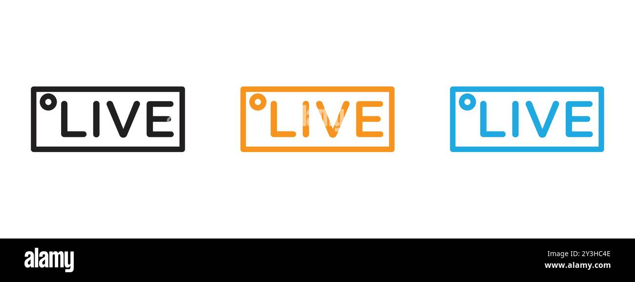 Live icon vector logo set collection for web app ui Stock Vector Image ...