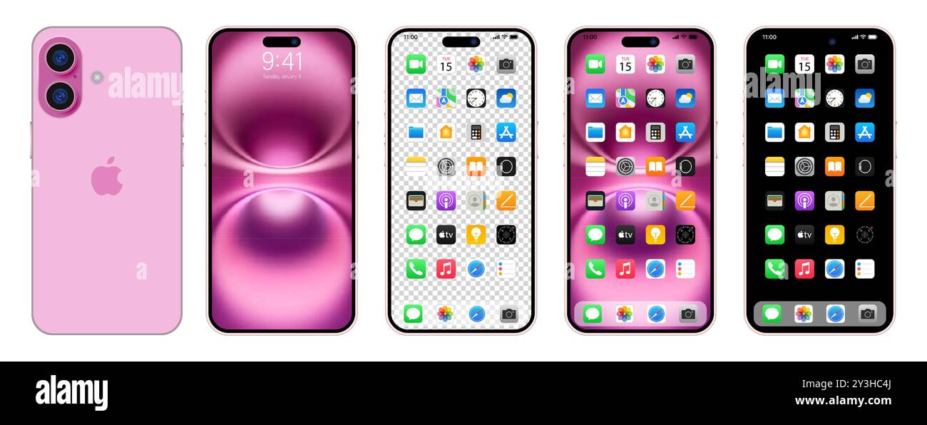 New Pink Iphone 16 SE, plus. Apple inc. smartphone with ios 15. Locked ...