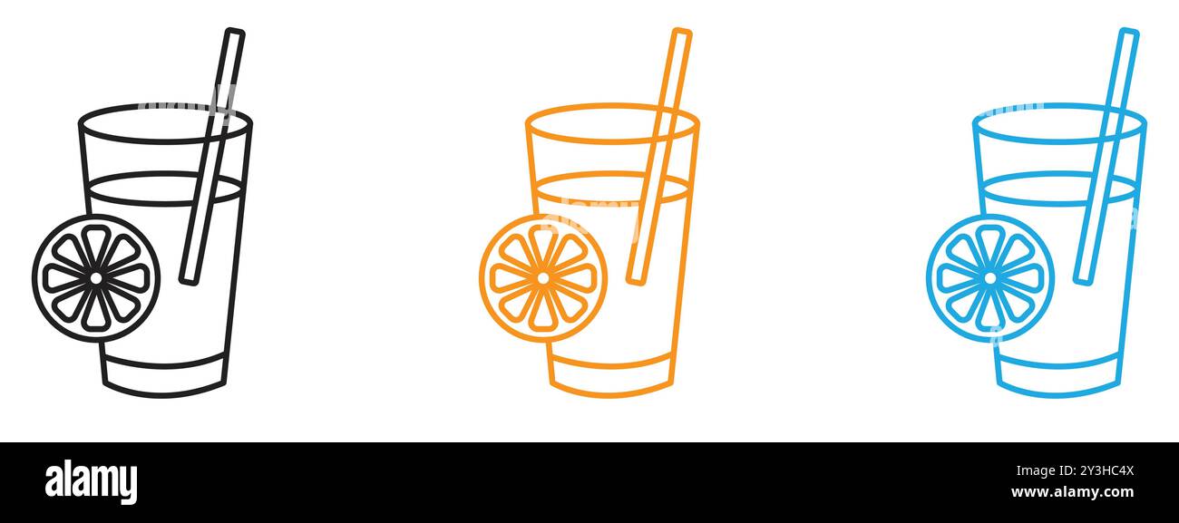 Lemonade icon vector logo set collection for web app ui Stock Vector ...