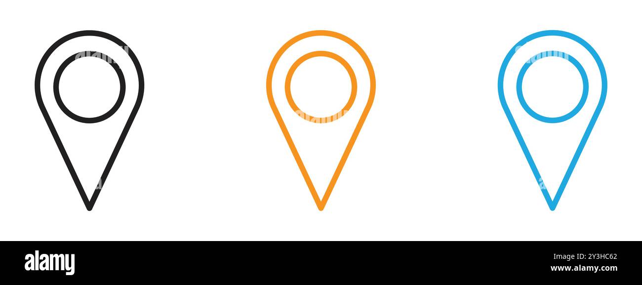 Map marker icon vector logo set collection for web app ui Stock Vector ...