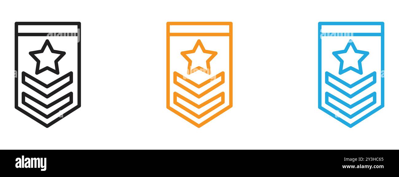 Military rank badge icon vector logo set collection for web app ui ...