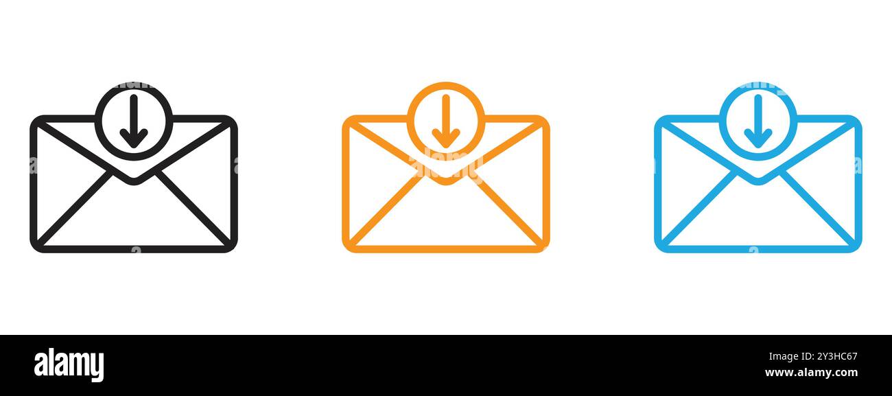 Inbox icon vector logo set collection for web app ui Stock Vector Image ...