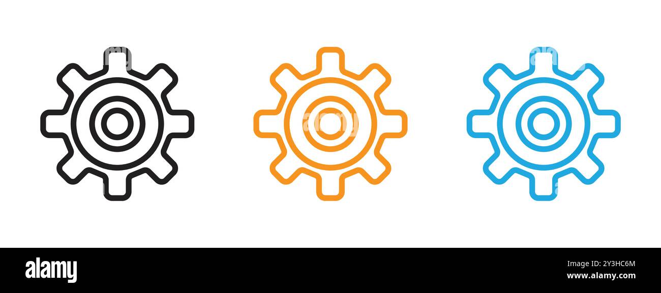 Gear icon vector logo set collection for web app ui Stock Vector Image ...