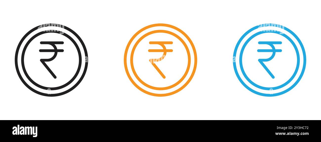 Indian rupee icon vector logo set collection for web app ui Stock ...