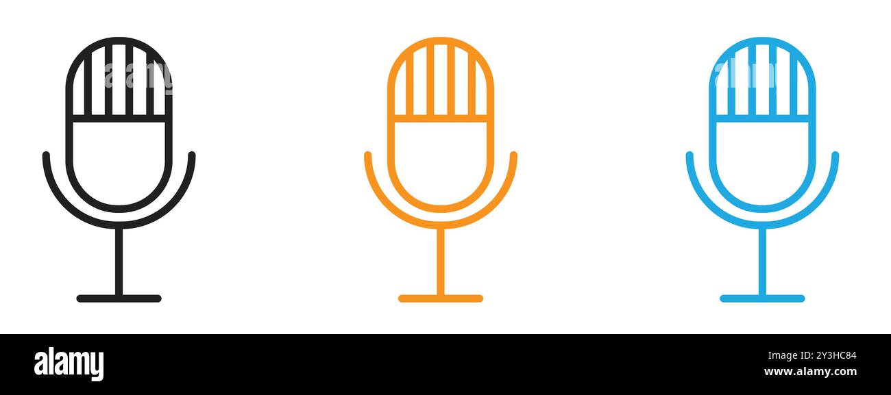 Microphone icon vector logo set collection for web app ui Stock Vector Image & Art - Alamy