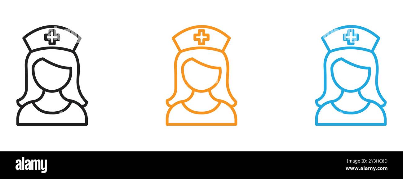 Nurse Icon vector logo set collection for web app ui Stock Vector Image ...