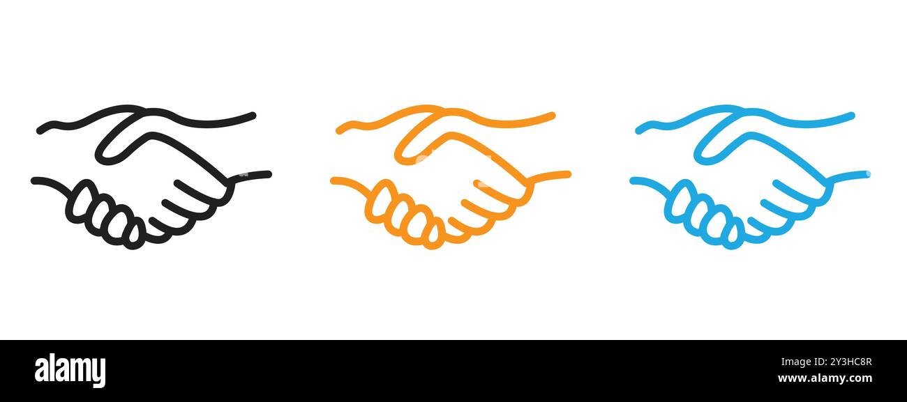Handshake icon vector logo set collection for web app ui Stock Vector ...