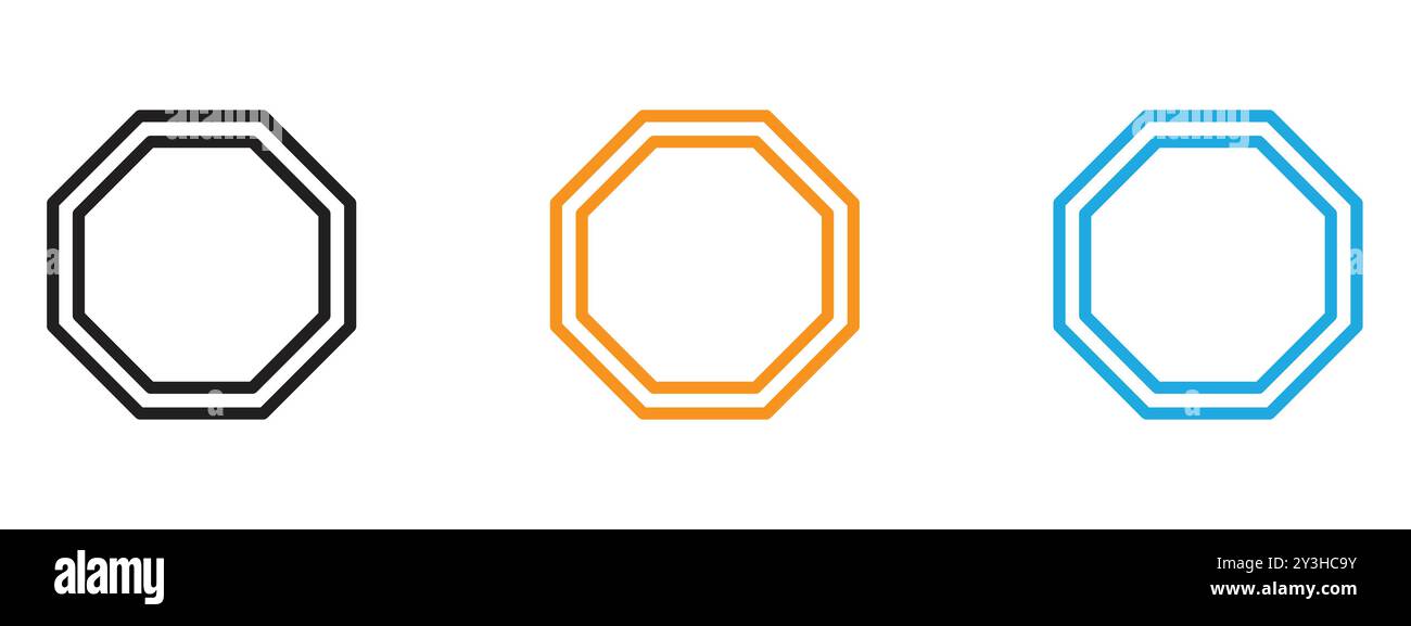 Octagon icon vector logo set collection for web app ui Stock Vector ...