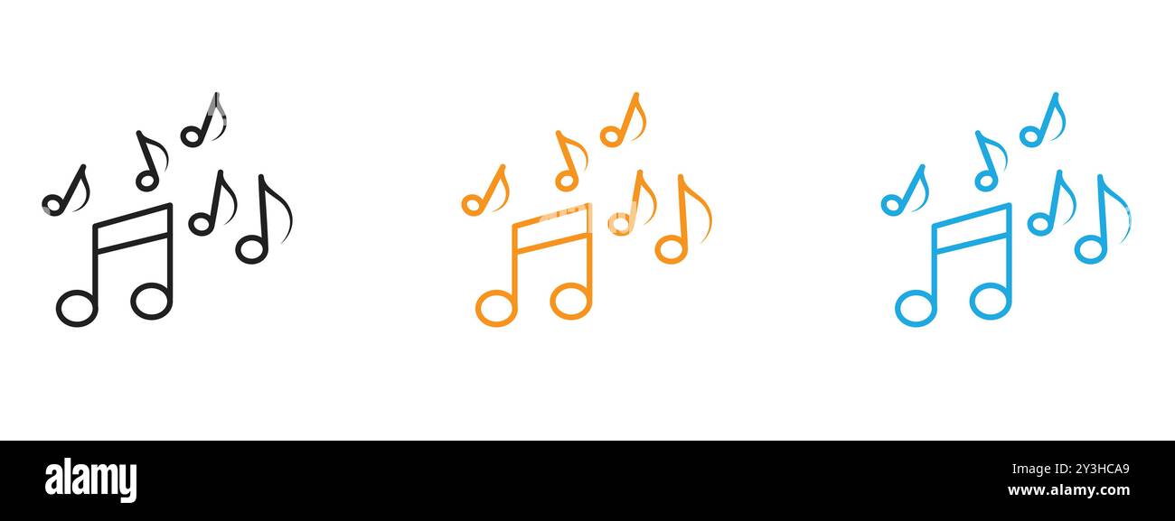 Music note icon vector logo set collection for web app ui Stock Vector ...