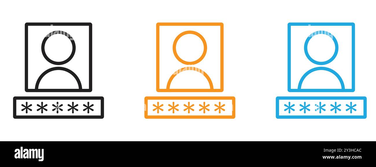 Login icon vector logo set collection for web app ui Stock Vector Image ...