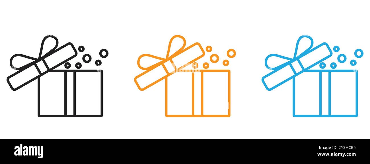 Open gift box icon vector logo set collection for web app ui Stock ...