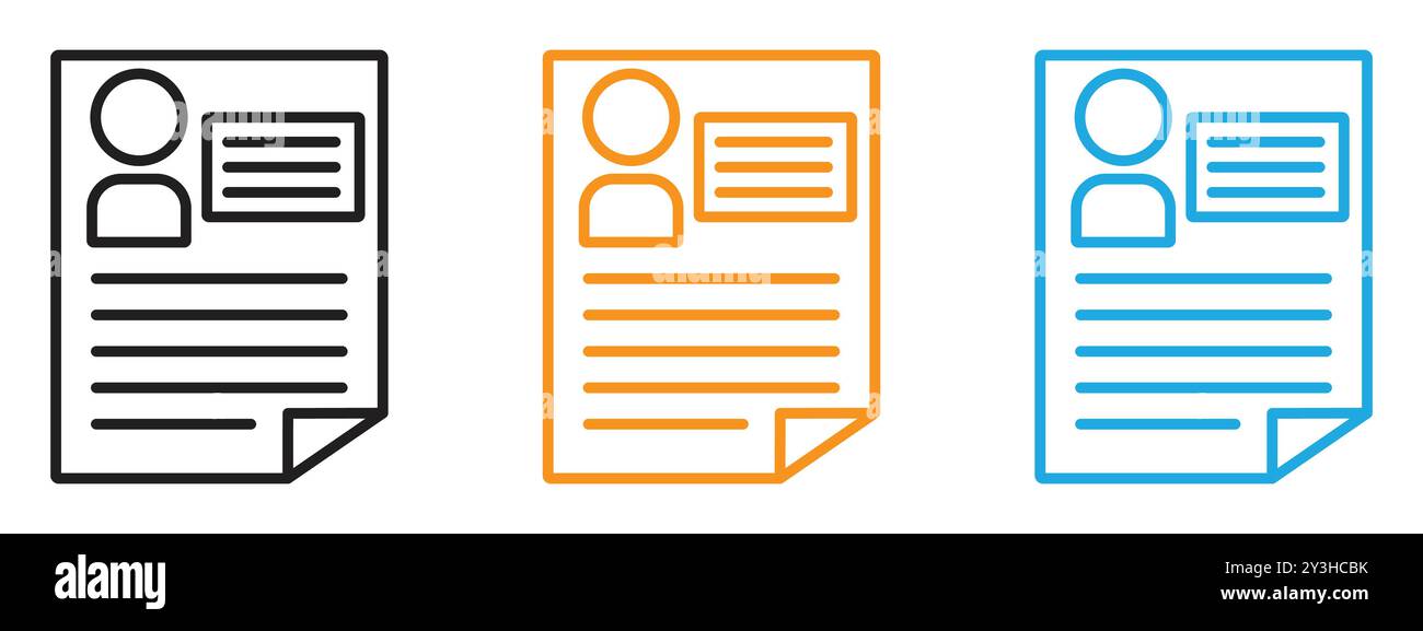 Personal documents icon vector logo set collection for web app ui Stock Vector Image & Art - Alamy