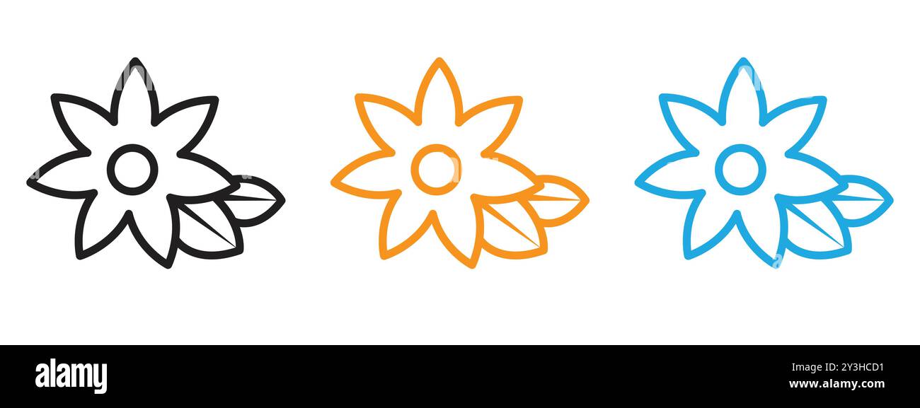 Jasmine icon vector logo set collection for web app ui Stock Vector ...