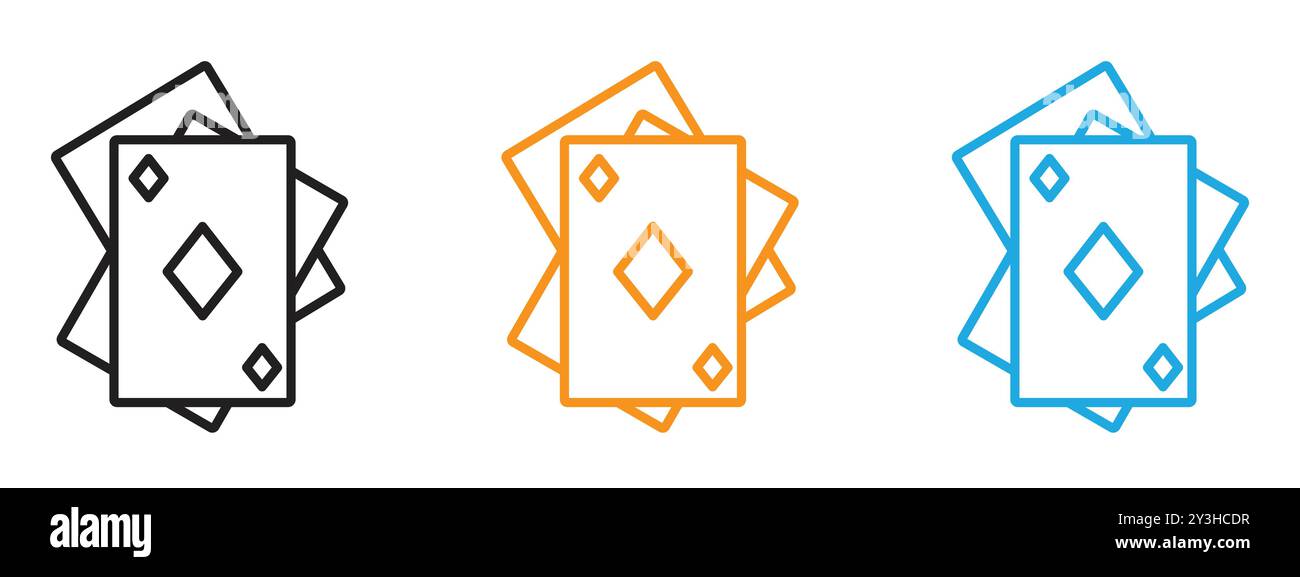 Playing cards icon vector logo set collection for web app ui Stock ...