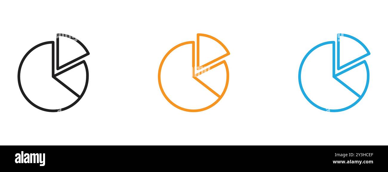 Pie Chart Icon vector logo set collection for web app ui Stock Vector ...