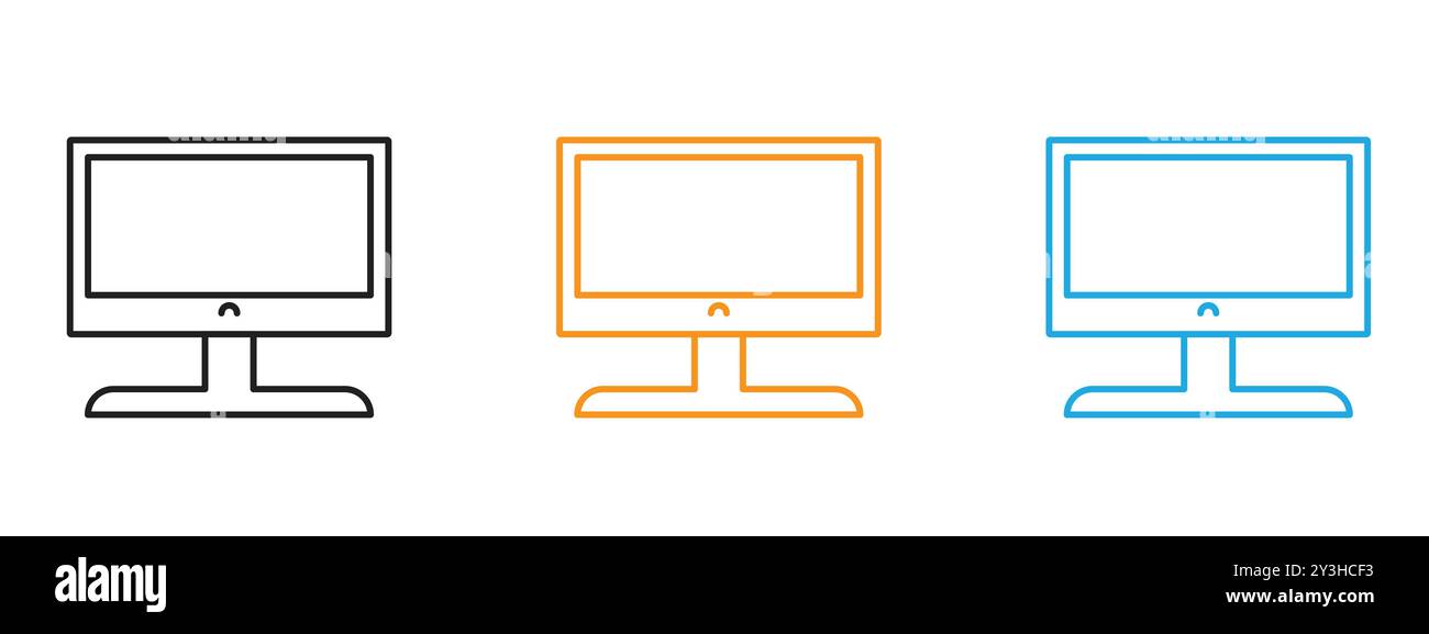 Monitor icon vector logo set collection for web app ui Stock Vector ...