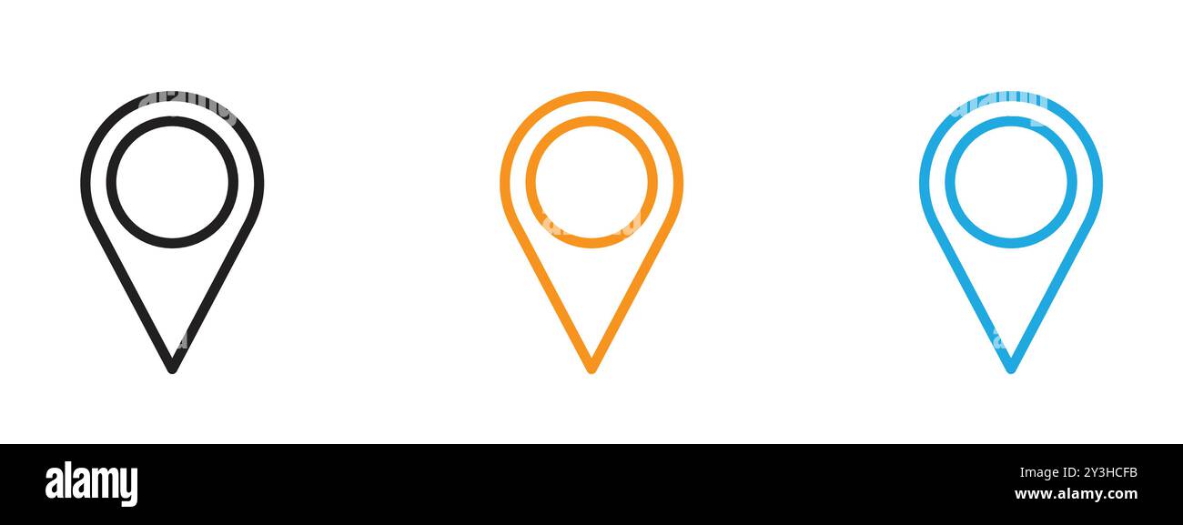 Map Marker icon vector logo set collection for web app ui Stock Vector ...