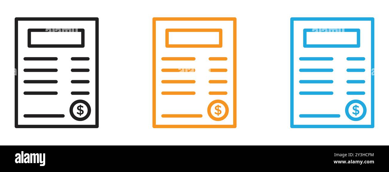 Receipt icon vector logo set collection for web app ui Stock Vector ...