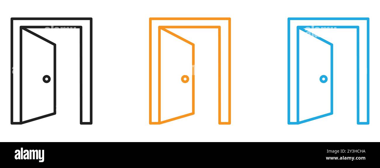 Open door icon vector logo set collection for web app ui Stock Vector Image & Art - Alamy