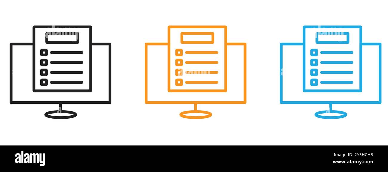 Online exam test icon vector logo set collection for web app ui Stock ...