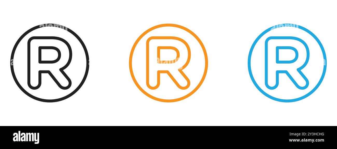 Registered trademark symbol vector logo set collection for web app ui ...