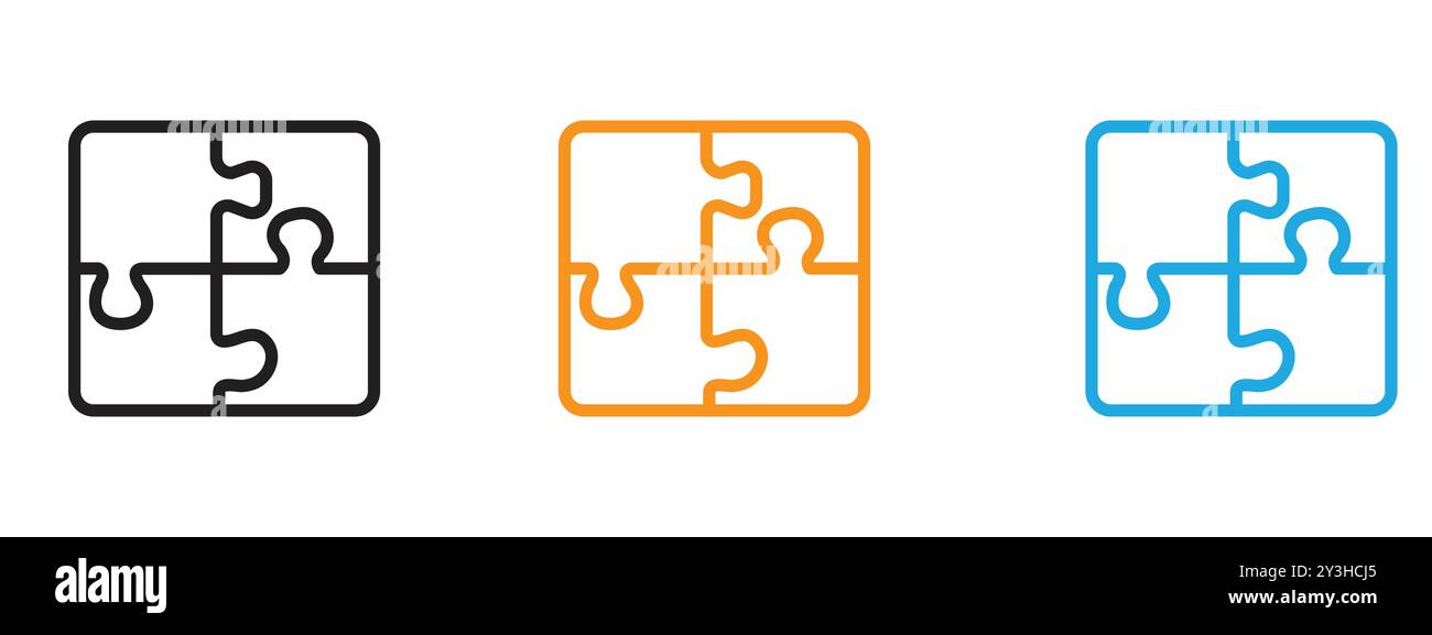 Puzzle icon vector logo set collection for web app ui Stock Vector ...