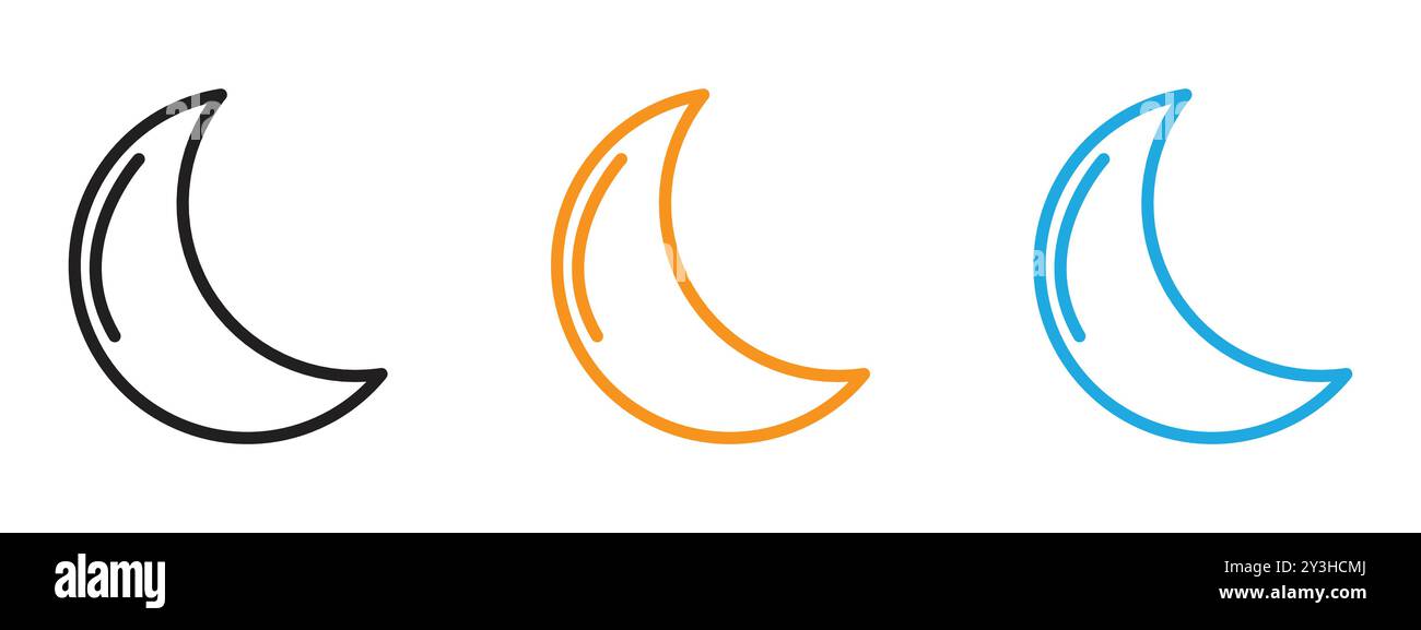 Moon icon vector logo set collection for web app ui Stock Vector Image ...