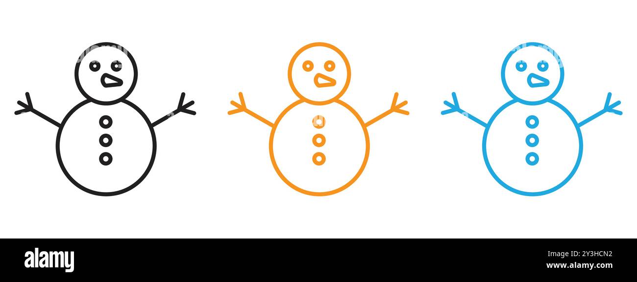Snowman icon vector logo set collection for web app ui Stock Vector ...