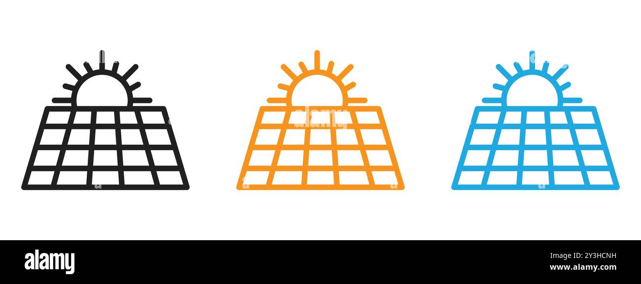 Solar energy icon vector logo set collection for web app ui Stock ...