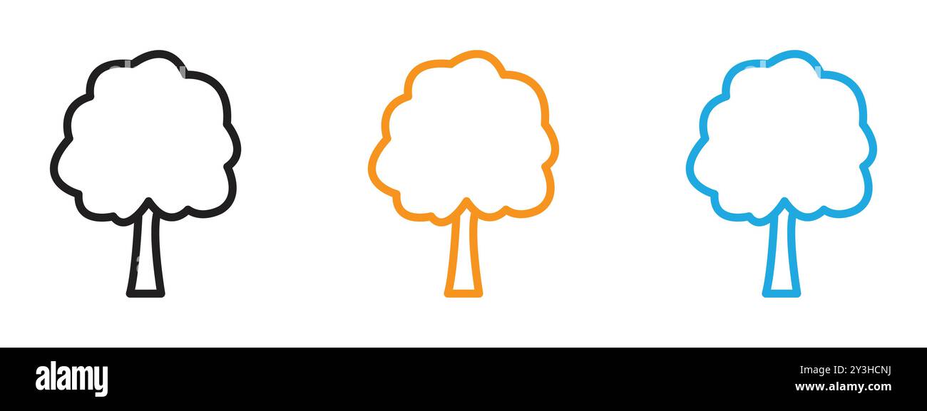Tree icon vector logo set collection for web app ui Stock Vector Image ...