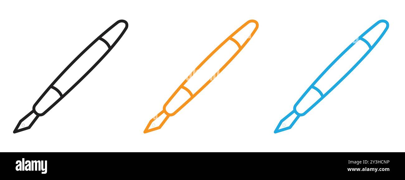 Pen icon vector logo set collection for web app ui Stock Vector Image ...