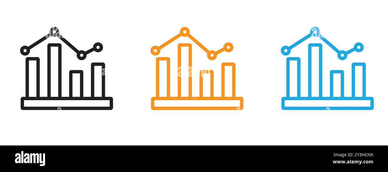 Stats icon vector logo set collection for web app ui Stock Vector Image ...