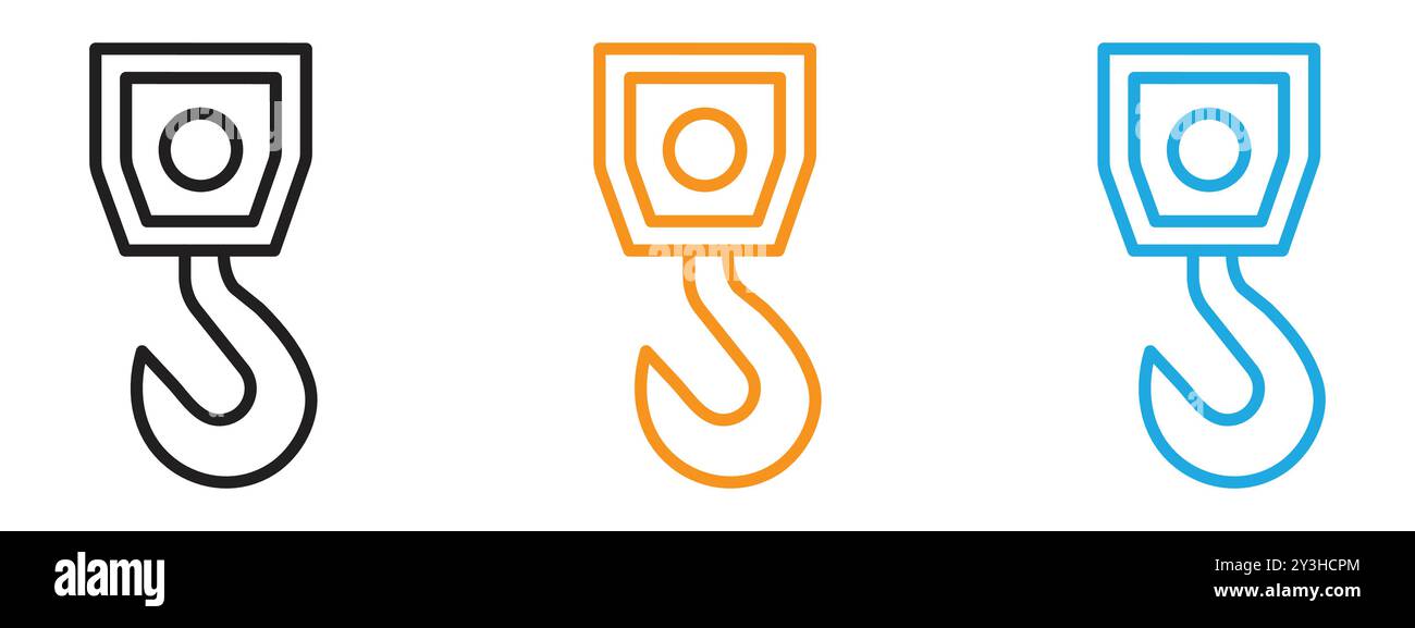 Winch hook icon vector logo set collection for web app ui Stock Vector ...