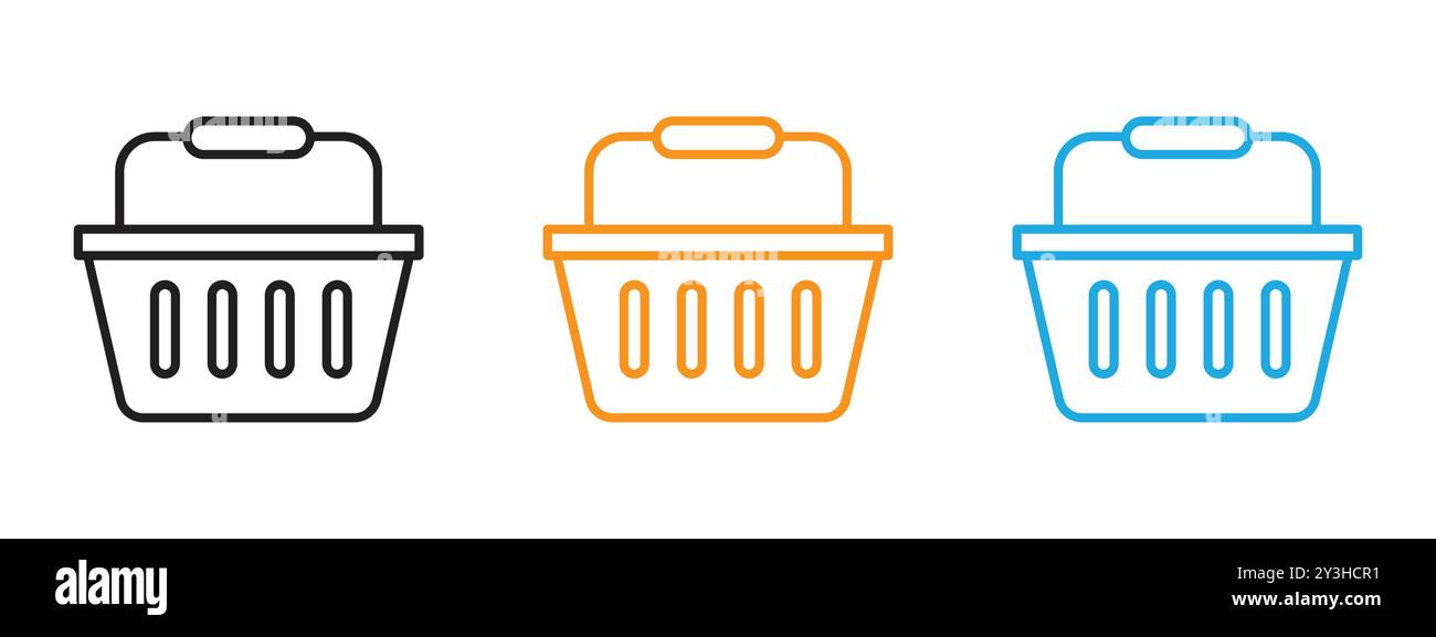 Shopping basket icon vector logo set collection for web app ui Stock ...