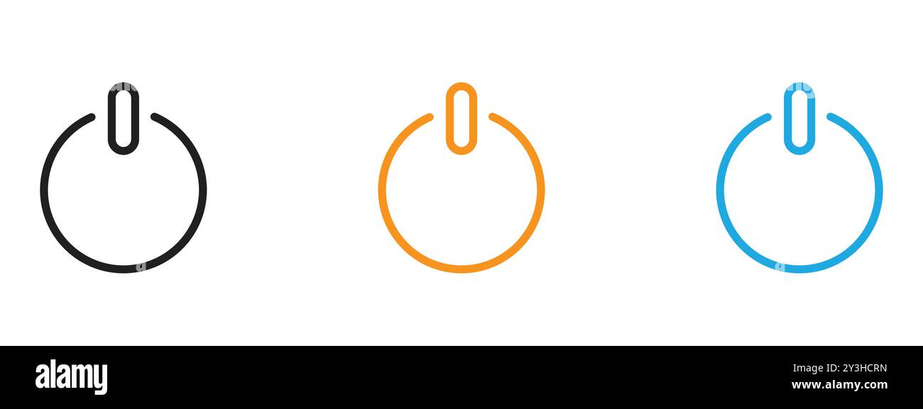 Power button icon vector logo set collection for web app ui Stock ...