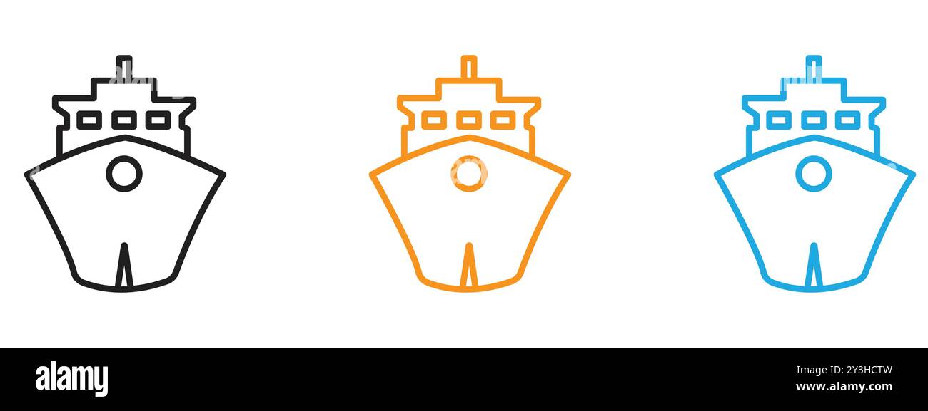 Ship icon vector logo set collection for web app ui Stock Vector Image ...