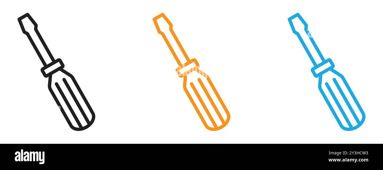 Screwdriver icon vector logo set collection for web app ui Stock Vector ...