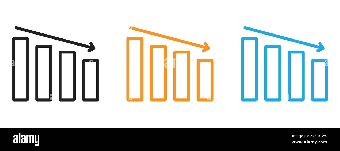Reduction chart icon vector logo set collection for web app ui Stock ...