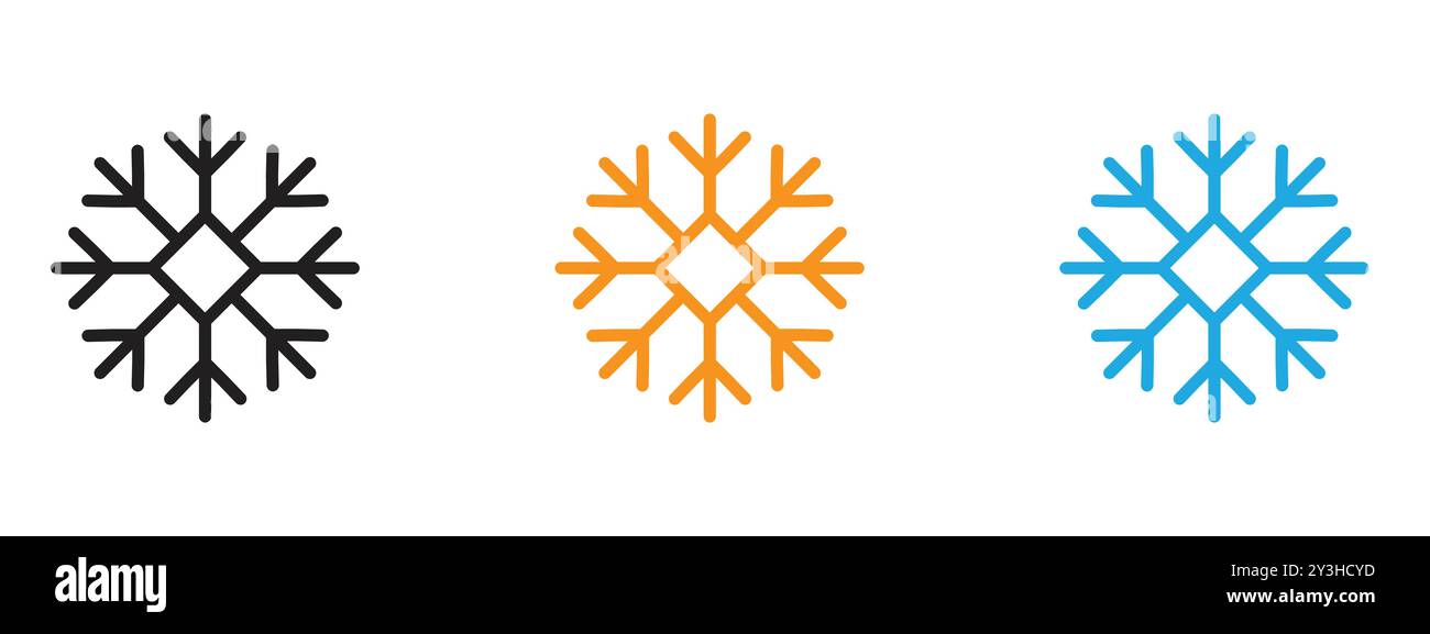 Snowflake icon vector logo set collection for web app ui Stock Vector ...