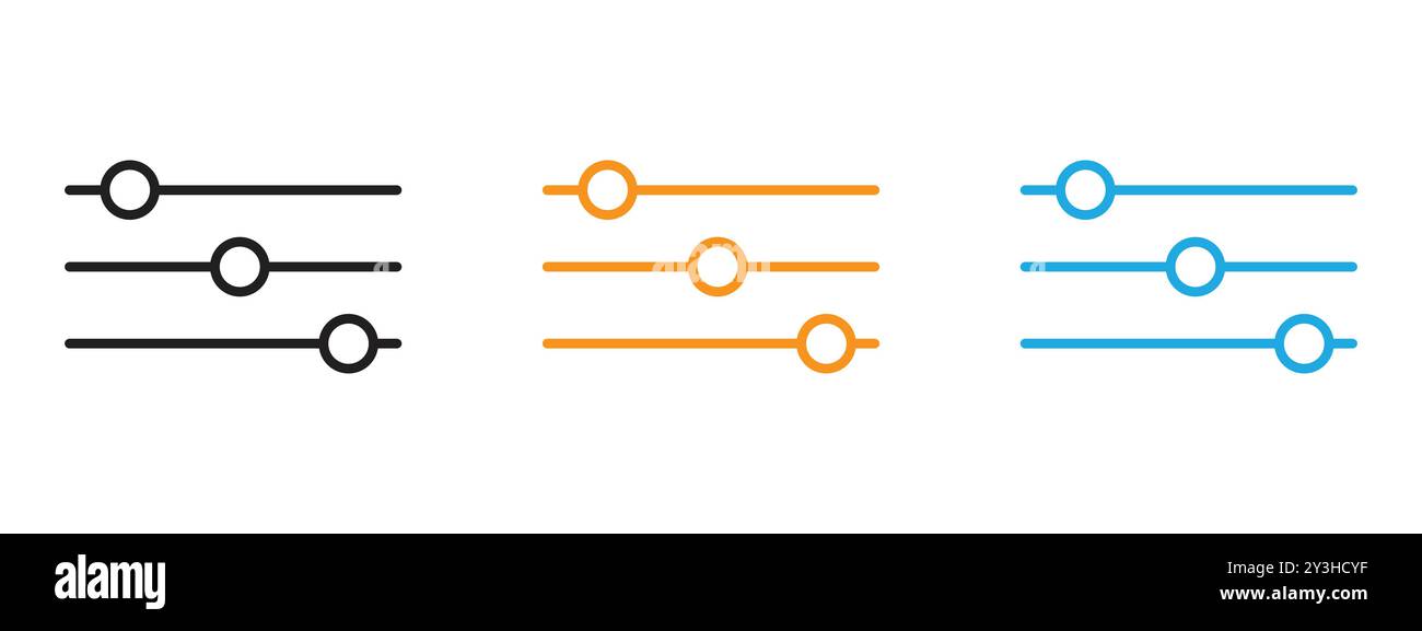Settings sliders icon vector logo set collection for web app ui Stock ...