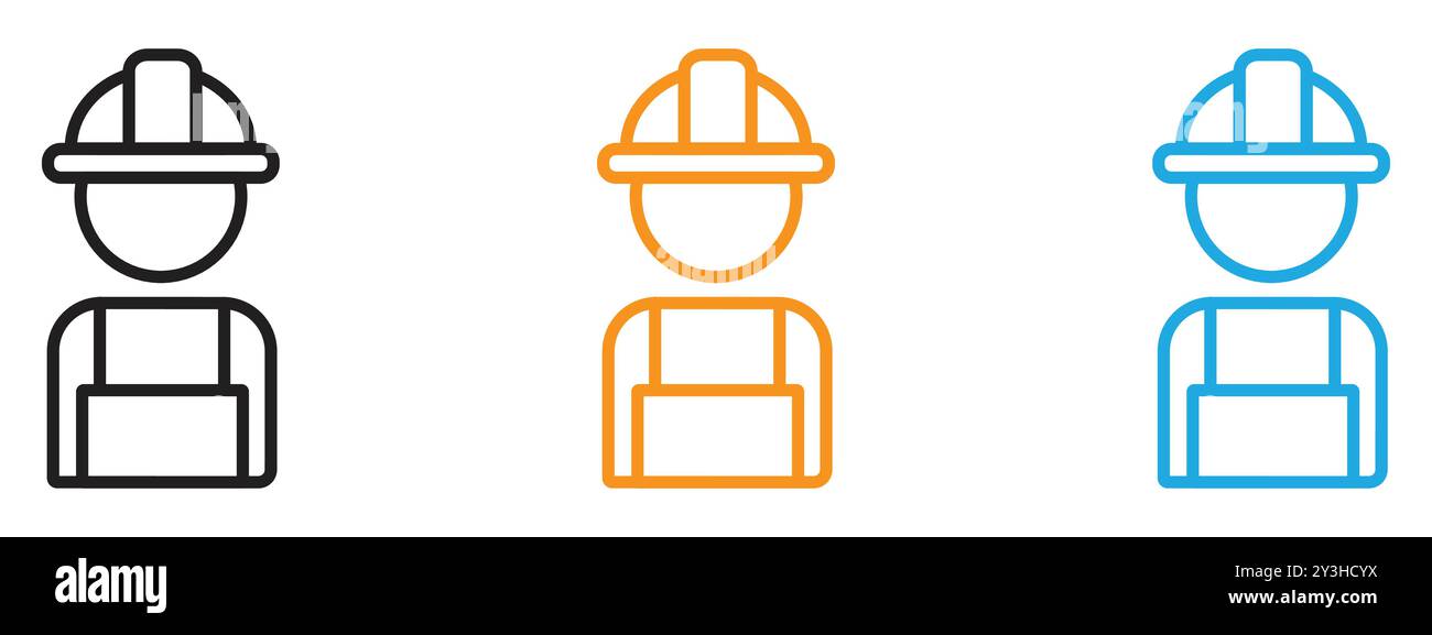 Worker icon vector logo set collection for web app ui Stock Vector ...