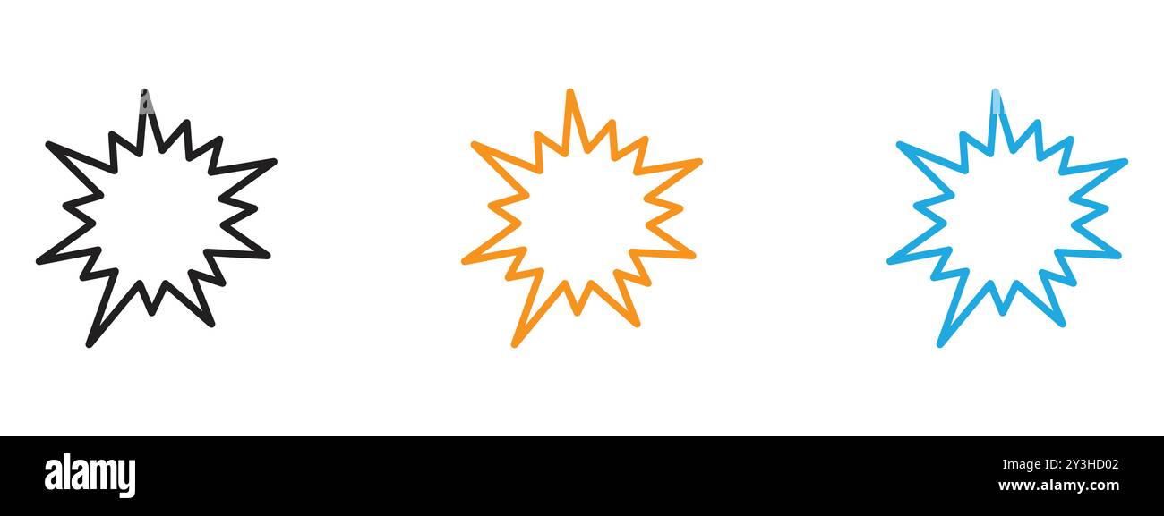 Starburst Icon vector logo set collection for web app ui Stock Vector ...