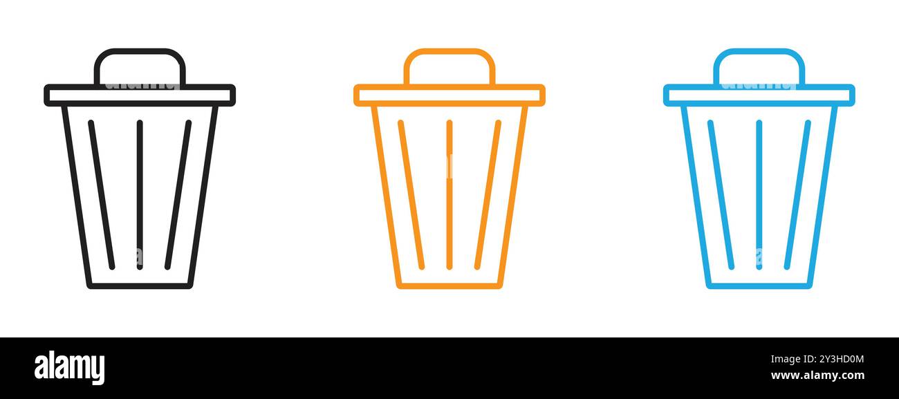 Trash icon vector logo set collection for web app ui Stock Vector Image ...