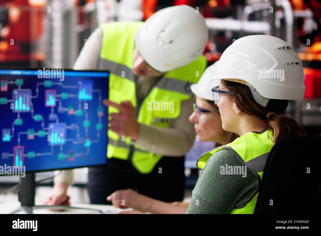 Engineer Operators Using Scada System At Industrial Plant Stock Photo - Alamy