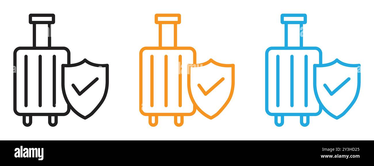 Travel insurance icon vector logo set collection for web app ui Stock ...