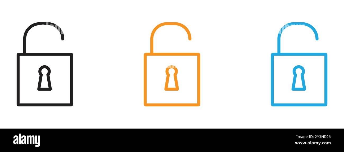 Unlock icon vector logo set collection for web app ui Stock Vector ...