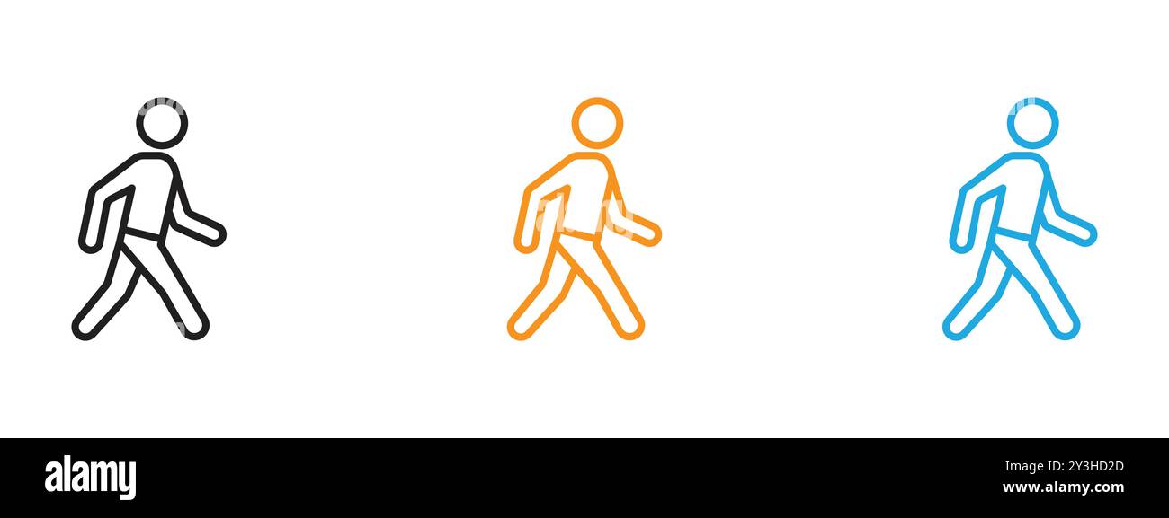 Walk icon vector logo set collection for web app ui Stock Vector Image ...