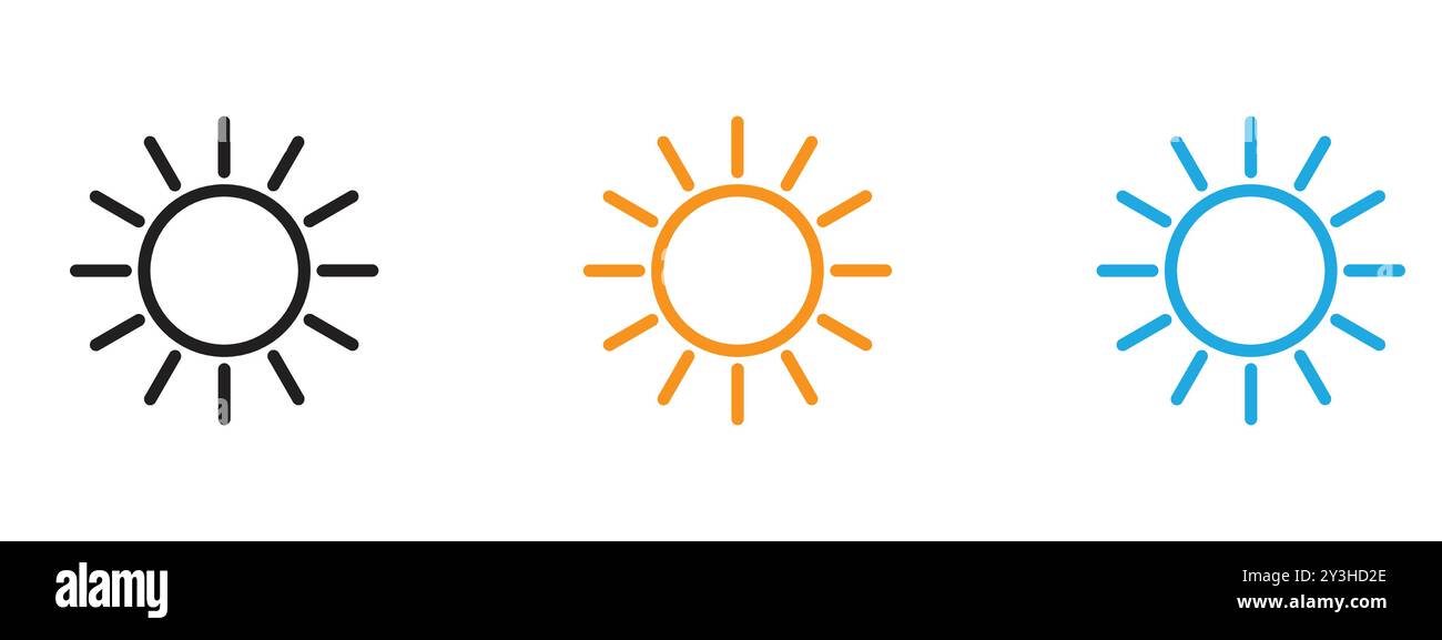 Sun icon vector logo set collection for web app ui Stock Vector Image ...