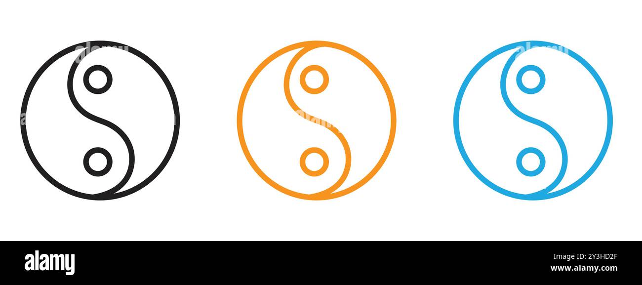 Yin yang icon vector logo set collection for web app ui Stock Vector ...